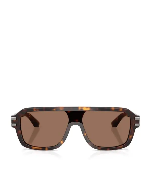 Dolce & Gabbana Oversized Pilot Sunglasses - Brown