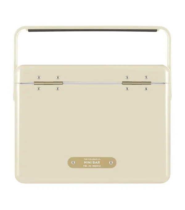 FIELDBAR Mini Bar Cooler Box With Leather Sling - White