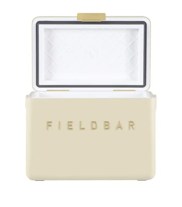 FIELDBAR Mini Bar Cooler Box With Leather Sling - White