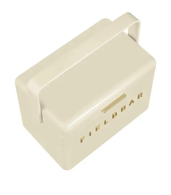 FIELDBAR Mini Bar Cooler Box With Leather Sling - White