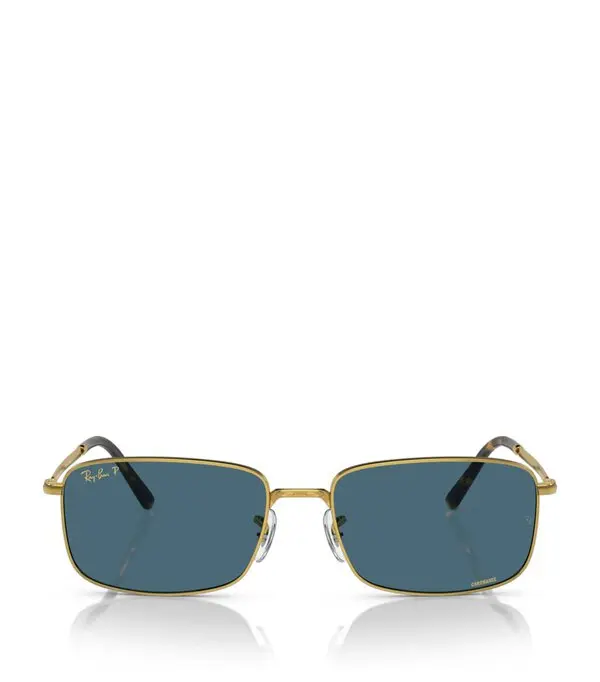Ray-ban Metal Rectangle Sunglasses - Gold