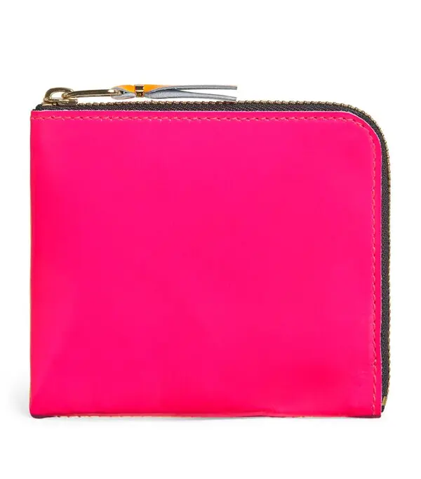 Comme Des Garçons Small Leather Super Fluo Wallet - Pink