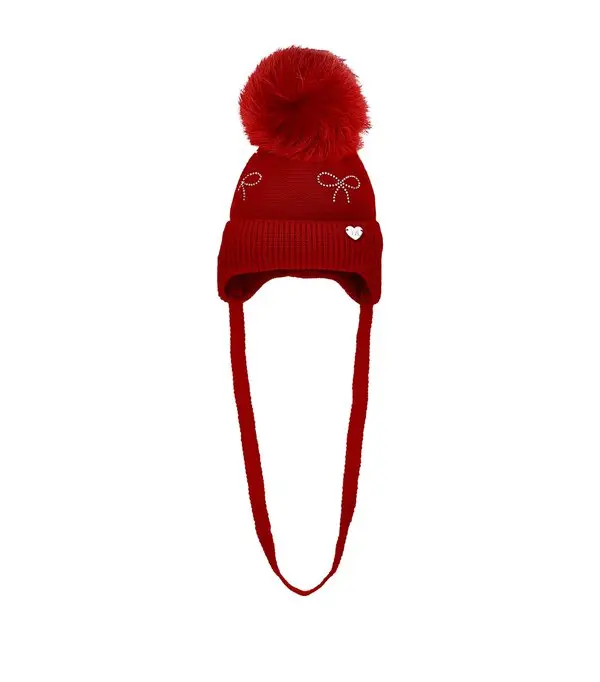Monnalisa Wool-blend Pom-pom Hat - Red