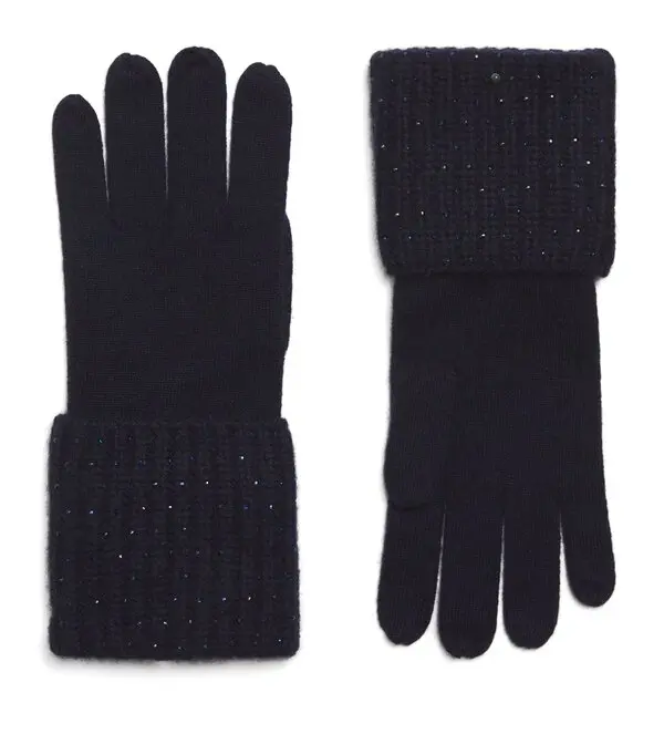 WILLIAM SHARP Cashmere Carrie Gloves - Navy