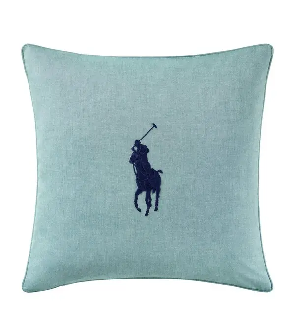 Ralph Lauren Oxford Polo Pony Cushion Cover - Green
