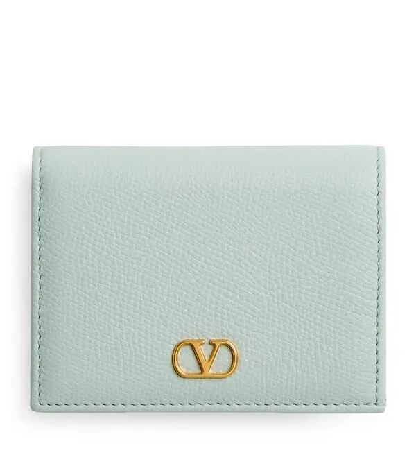 Valentino Garavani Leather French Flap Wallet - Grey