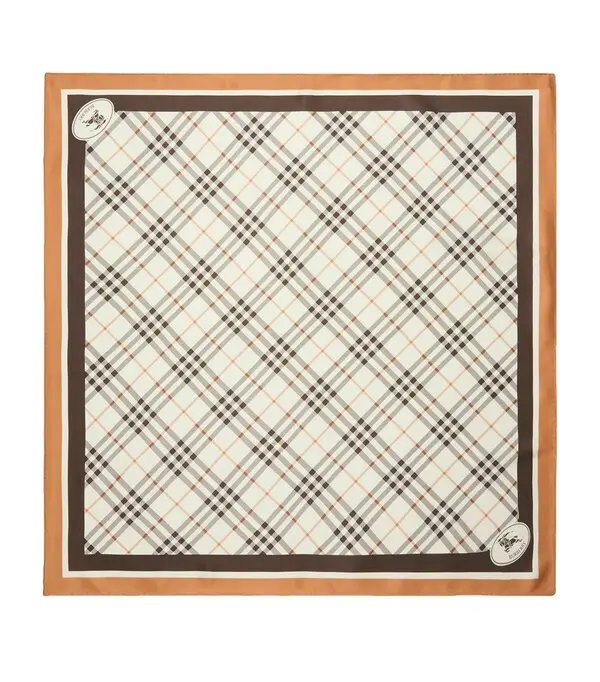 Burberry Silk Check Scarf - White