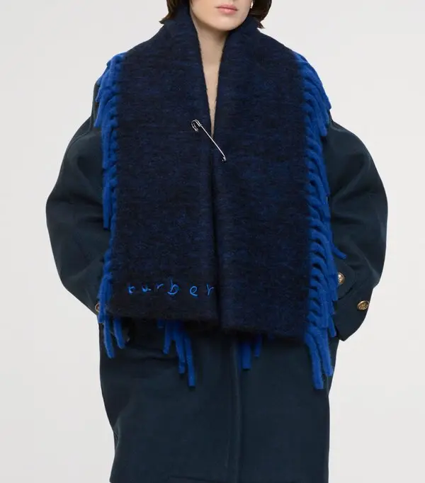Burberry Alpaca Wool-blend Happy Scarf - Blue