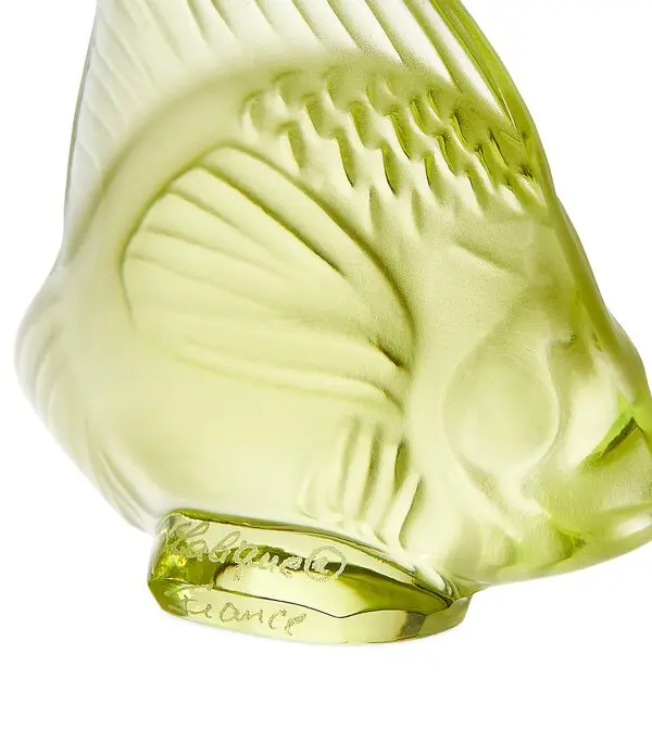 Lalique Crystal Fish Sculpture - Yellow