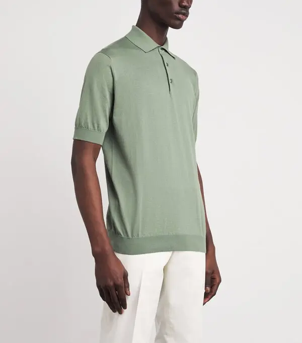LARDINI Cotton Knit Polo Shirt