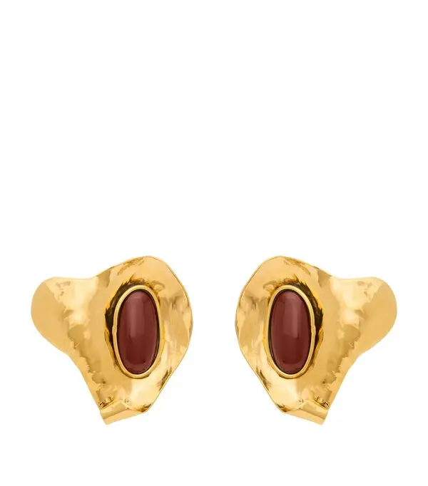 Saint Laurent Cabochon Clip-on Earrings - Yellow