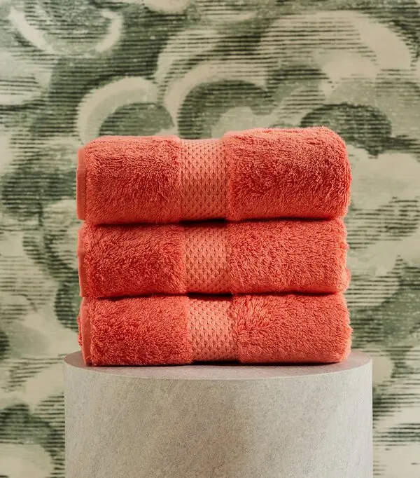 YVES DELORME Toile Corallin Hand Towel - Orange