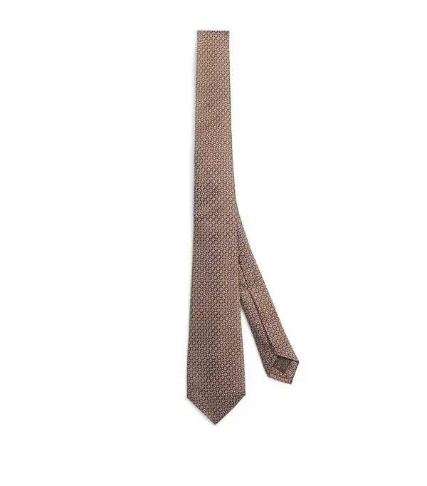Canali Silk Jacquard Neck Tie - Red