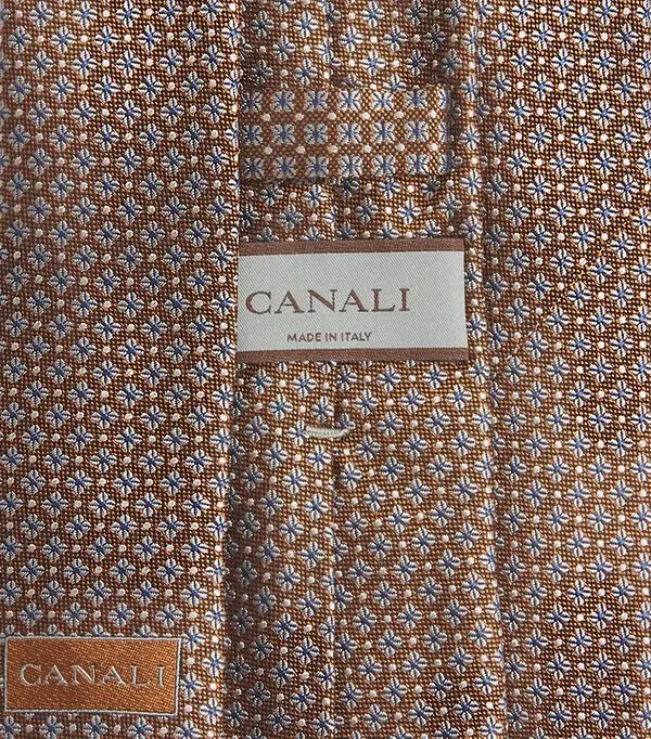 Canali Silk Jacquard Neck Tie - Red