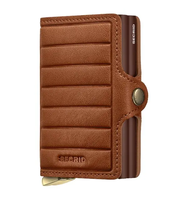 SECRID Embossed Leather Lines Twinwallet - Brown