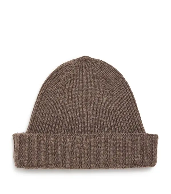 John Smedley Cashmere-wool Ribbed Beanie - Beige