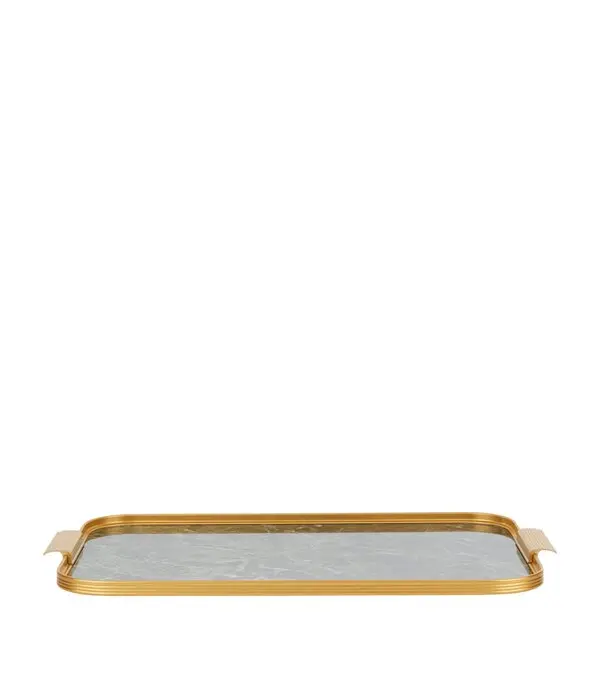 KAYMET Marble Ribbed Tray - Green