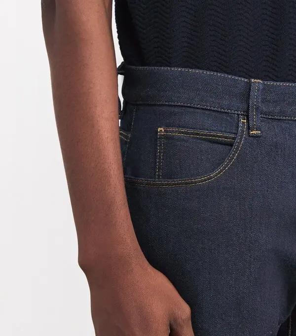 Giorgio Armani Stretch-cotton Straight Jeans - Blue