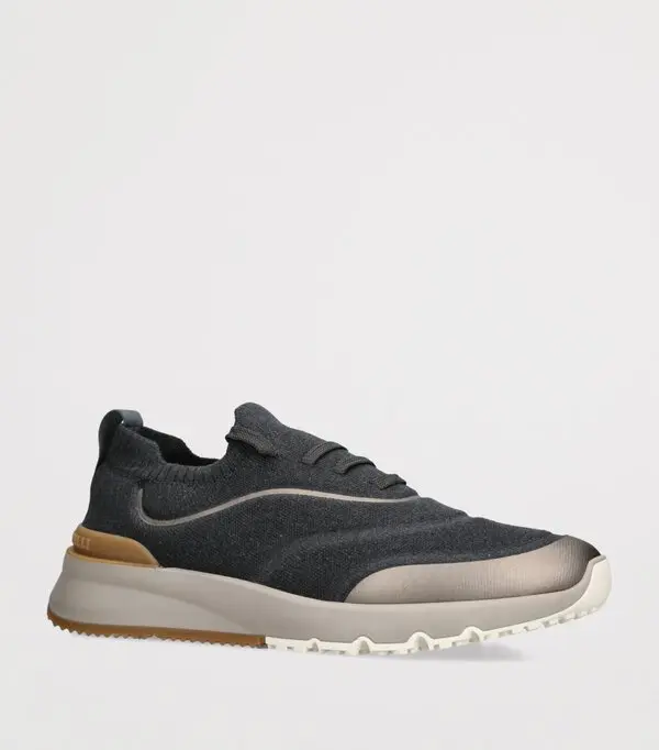 Brunello Cucinelli Knitted Runner Sneakers - Navy