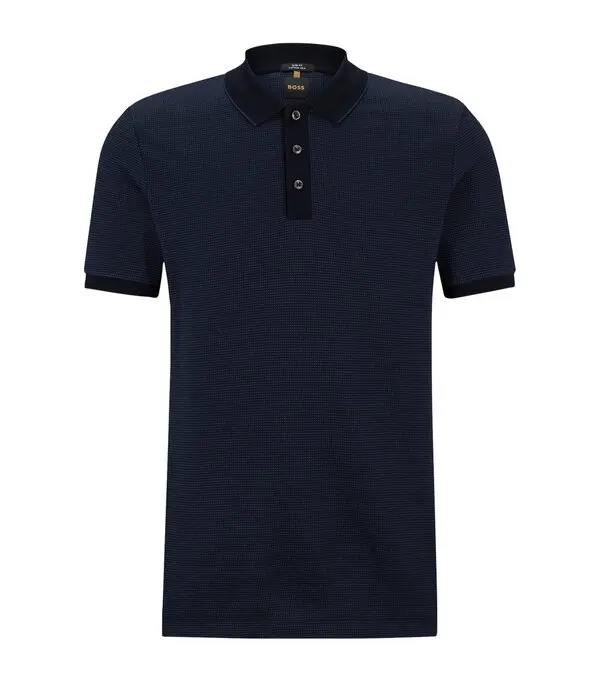 BOSS Cotton-silk Polo Shirt - Blue