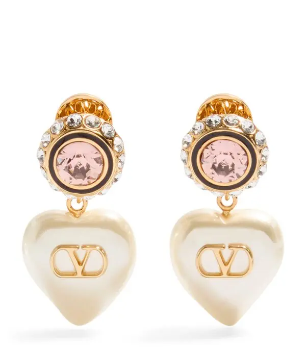 Valentino Garavani Vlogo Signature Pearl Earrings - Gold