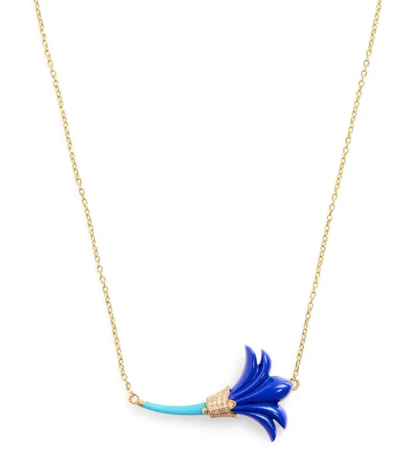 L'ATELIER NAWBAR Yellow Diamond, Lapis And Turquoise Necklace - Gold