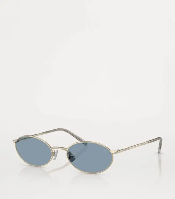 Brunello Cucinelli Titanium Oval Sunglasses