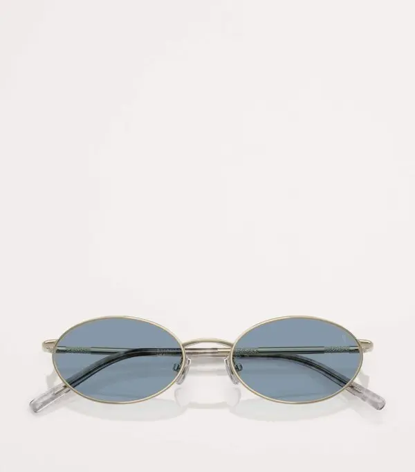 Brunello Cucinelli Titanium Oval Sunglasses
