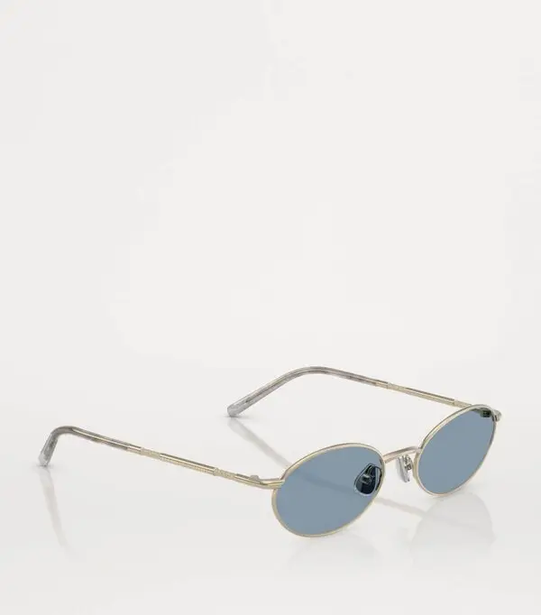 Brunello Cucinelli Titanium Oval Sunglasses
