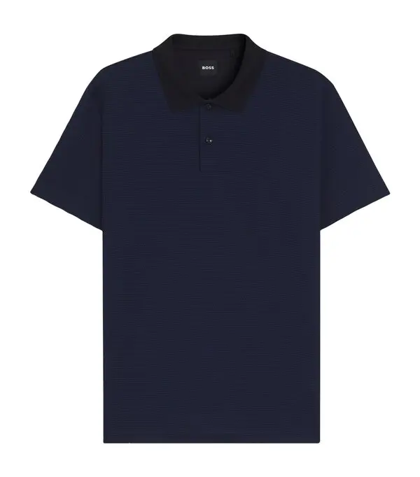BOSS Mercerised Cotton Polo Shirt - Blue