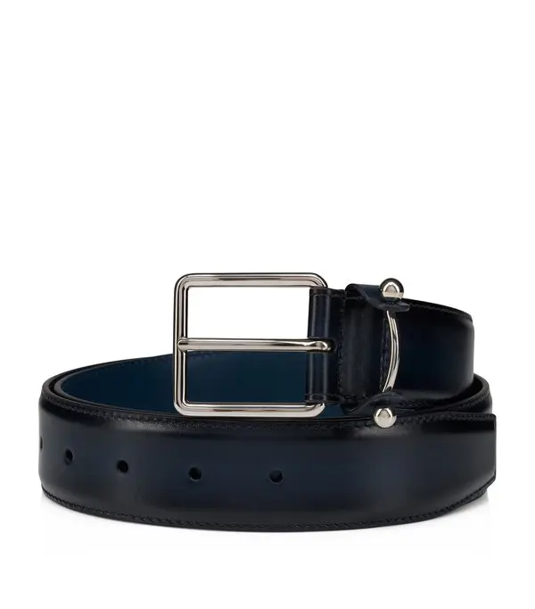 CHRISTIAN LOUBOUTIN Chambeliss Leather Belt - Navy