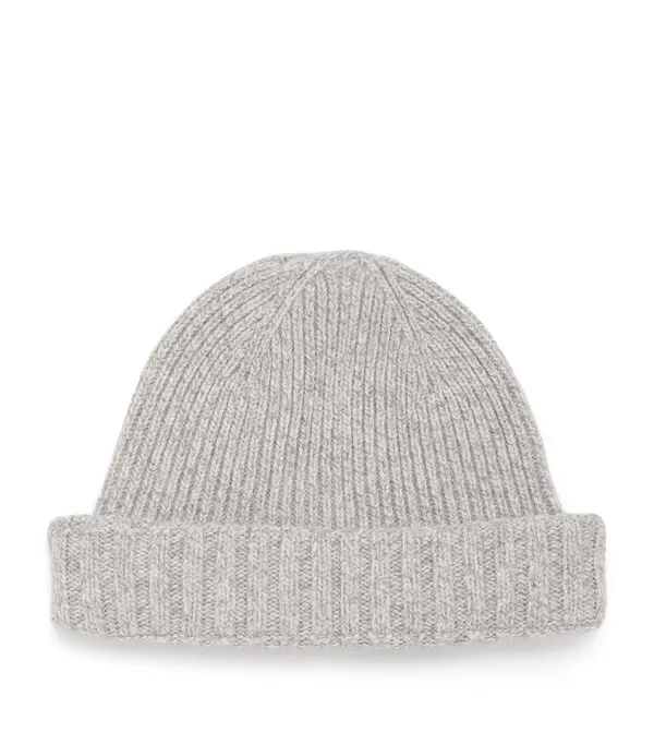 John Smedley Cashmere-wool Ribbed Beanie - Blue