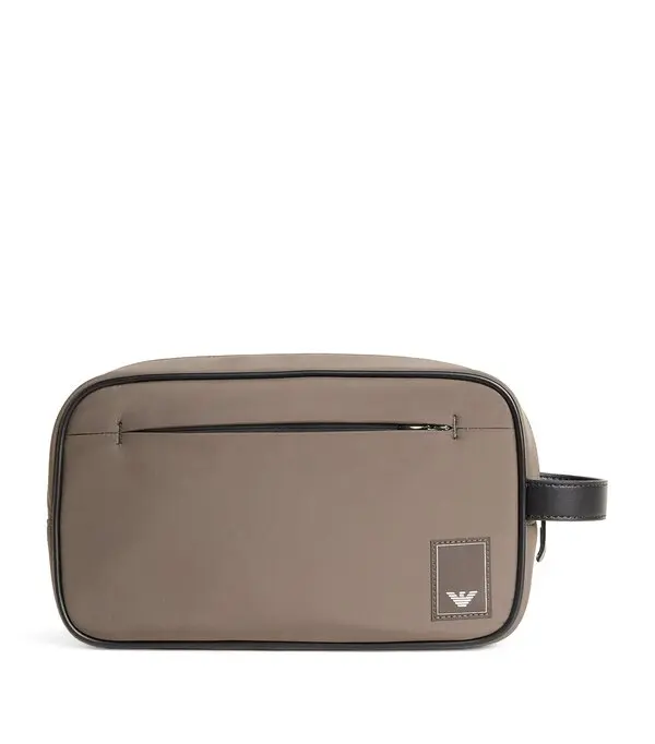 Emporio Armani Logo Patch Wash Bag - Green