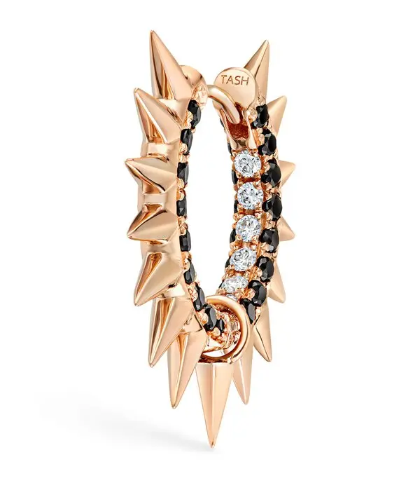 MARIA TASH Diamond Pavé Mohawk Hoop Earring - Rose Gold