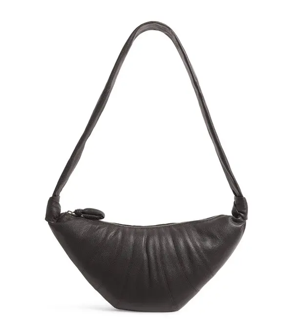 LEMAIRE Medium Grained Leather Croissant Shoulder Bag - Brown
