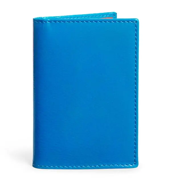 Comme Des Garçons Leather Super Fluo Cardholder - Blue
