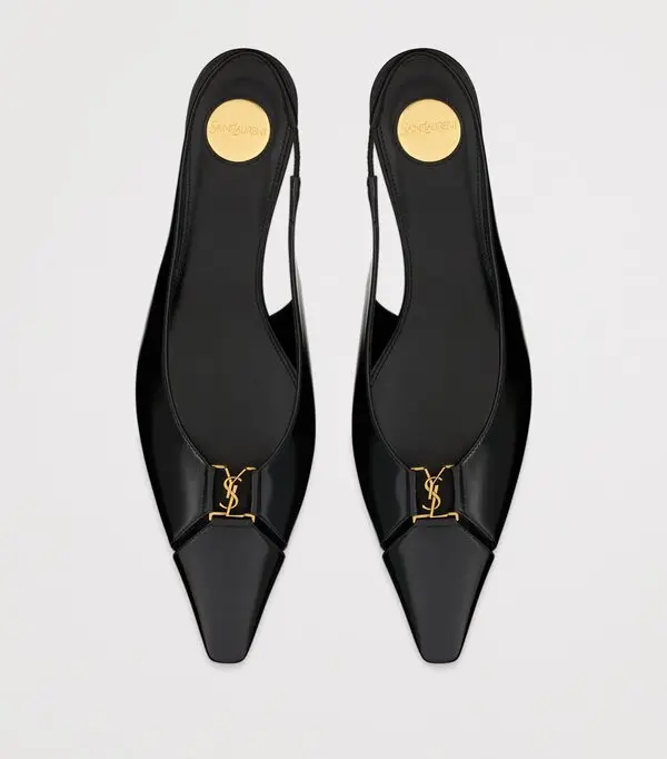 Saint Laurent Babylone Slingback Flats - Black
