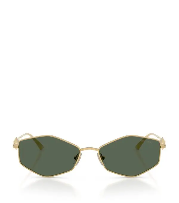 JIMMY CHOO Wire Hexagonal Zoey Sunglasses - Gold