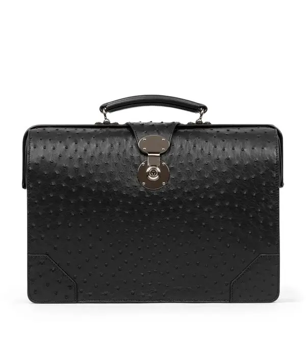 SWAINE Leather Whitehall Briefcase - Black
