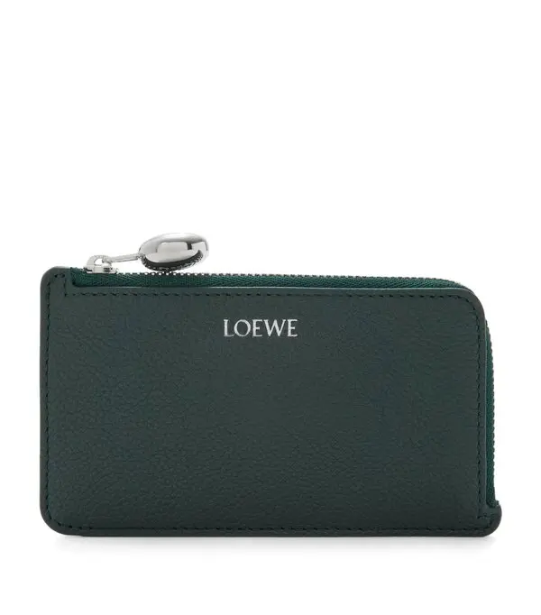 Loewe Leather Pebble Card Holder - Green