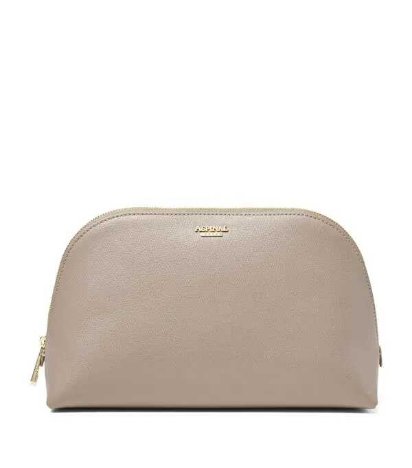 ASPINAL OF LONDON Large Leather Makeup Bag - Neutral
