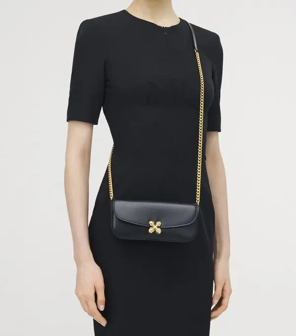Alexander McQueen Skull Flower Cross-body Bag - Black