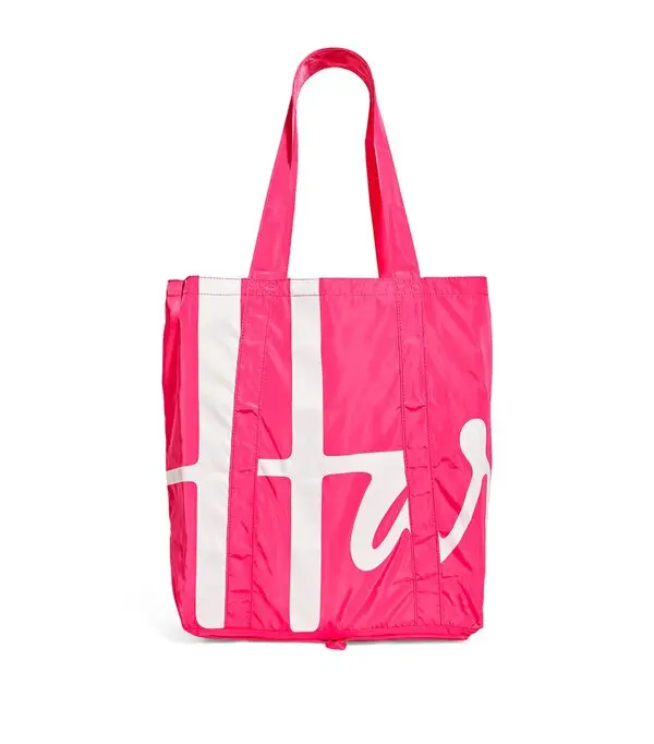 Harrods Logo Pocket Shopper Bag - Pink