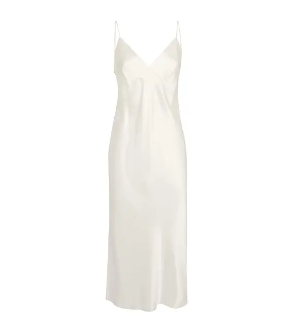 Olivia Von Halle Silk Issa Slip Dress - Ivory