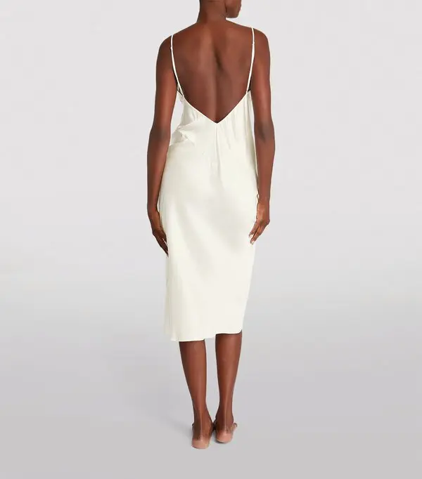 Olivia Von Halle Silk Issa Slip Dress - Ivory
