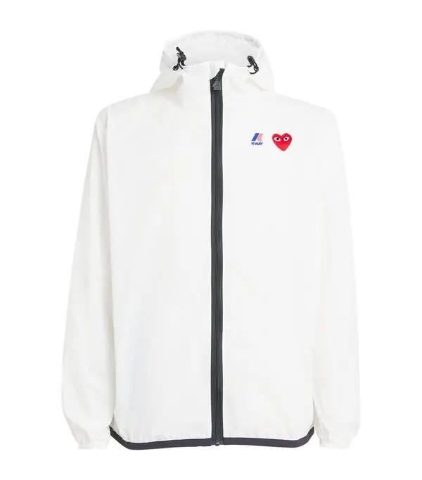 Play Comme Des Garcon X K-way Nylon Water-resistant Jacket - White