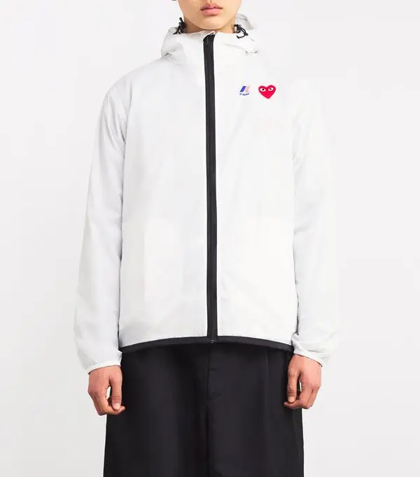 Play Comme Des Garcon X K-way Nylon Water-resistant Jacket - White