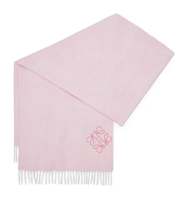 Loewe Wool-cashmere Anagram Scarf - Pink