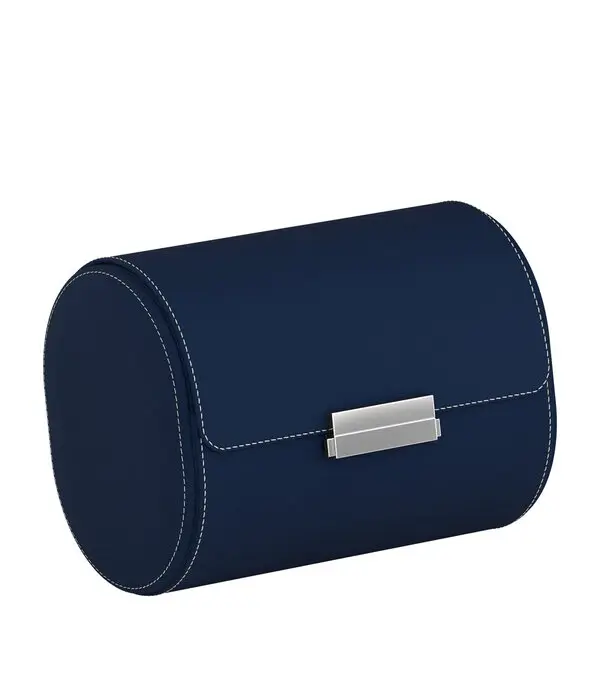 SCATOLA DEL TEMPO Leather Pochette 2 Watch Case Duo - Navy
