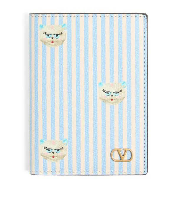 Valentino Garavani Calfskin Le Chat De La Maison Card Holder - Blue